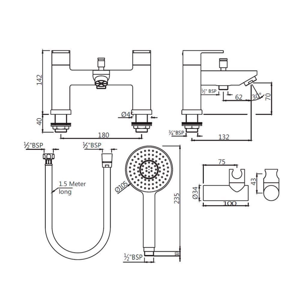 Jaquar Faucets, Aria, 4-Way Divertor : ARI-39421 Price in Kuwait | Jaquar